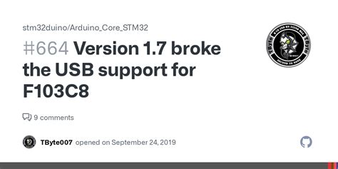 Version 17 Broke The Usb Support For F103c8 · Issue 664 · Stm32duino