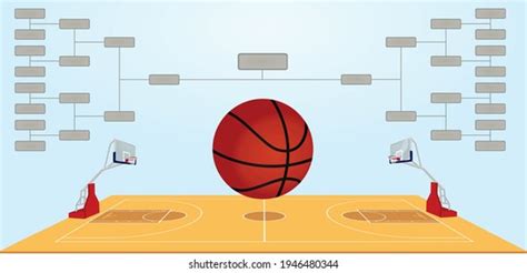 Basketball Bracket Scheme Vector Illustration Stock Vector Royalty