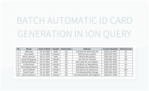 Batch Automatic Id Card Generation In Ion Query Excel Template And