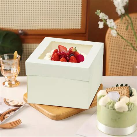 Elegantne Bele Kutije Za Torte Sa Prozorom Za Pregled Velike Temu