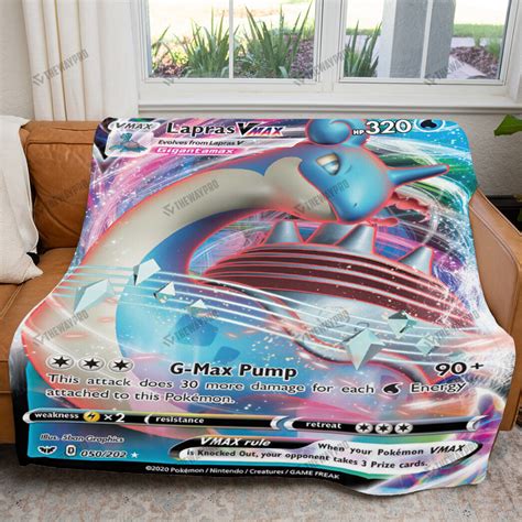 Anime Lapras Vmax Custom Pokemon Blanket