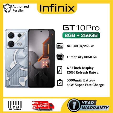 Jual Infinix GT 10 PRO 5G 8GB 256GB Garansi Resmi 1 Tahun Shopee