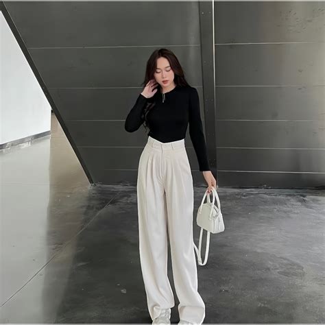 Quần Culottes Ống Rộng Cạp Cao Quần Vải Gold Hàn Mặc đi Làm đi Chơi