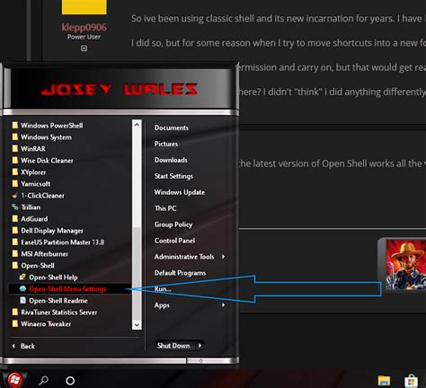 classic shell open shell users cant move modify start menu items windows 10 forums