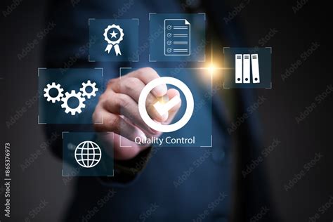 Product Quality Control Concept Mnn Using Laptop With Check Mark