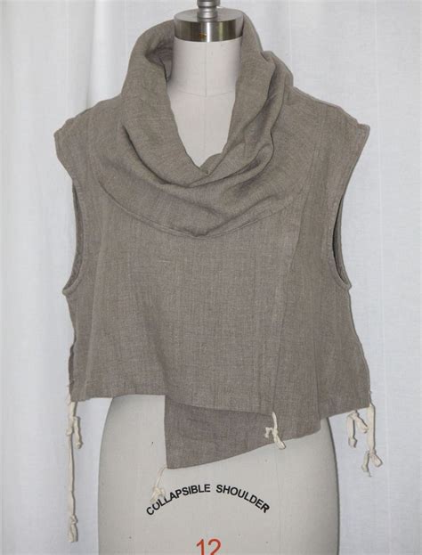 Bryn Walker Heavy Flax Linen Pennie Vest Lagenlook Top S M M L L Xl