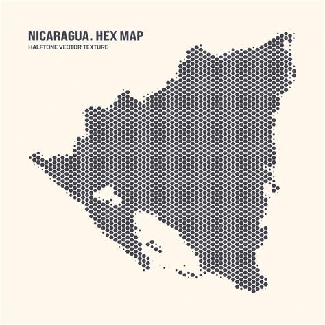 Premium Vector Nicaragua Map Vector Hexagonal Half Tone Pattern Isolated On Light Background