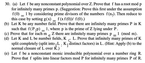[solved] 30 a let f be any nonconstant polynomial over z prove that