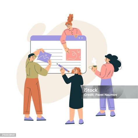 사업 개념 와 남자와 여자 문자 에 웹 페이지 창 벡터 일러스트 개념에 대한 스톡 벡터 아트 및 기타 이미지 개념 개발