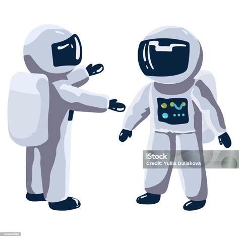 우주 비행사는 만화 벡터 아이콘 그림을 이야기합니다 과학 기술 아이콘 개념 격리 프리미엄 벡터 플랫 만화 스타일 과학에 대한 스톡 벡터 아트 및 기타 이미지 Istock