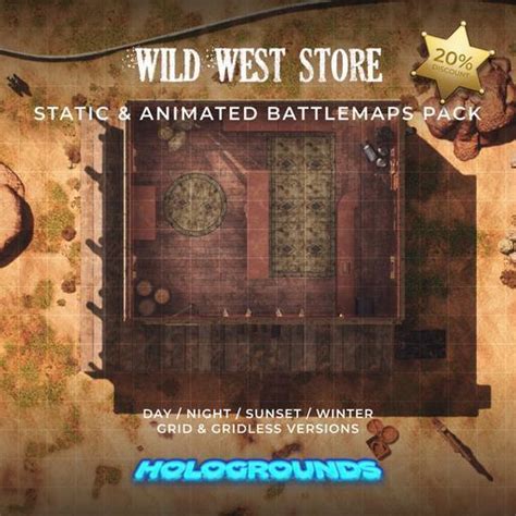 Wild West Store Static And Animated Battlemaps Bundle Roll20