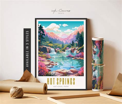 Hot Springs National Park Poster Hot Springs Arkansas Print Nature Wall