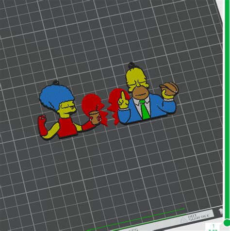 3d File Pack 2 Llaveros Keychain Imanes Homer Y Marge Simpson Stl