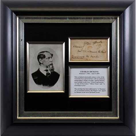 Charles Dickens Signed 16 X 20 Display Beckett Loa