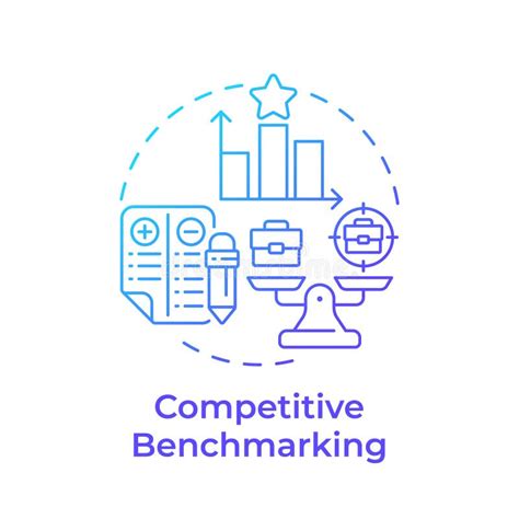 Competitive Benchmarking Blue Gradient Concept Icon Stock Vector