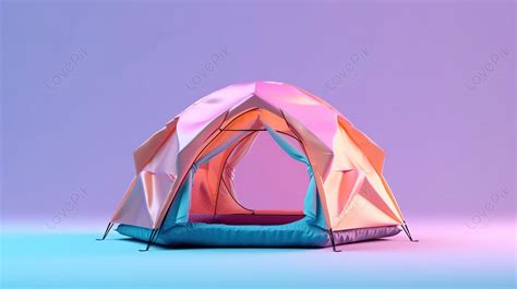 생생한 3d 렌더링 파란색 배경을 배경으로 분홍색 캠핑 텐트의 관광 돔 관광 여행 배경 홍색 배경 여름 피크닉 배경 이미지 Hd 관광 여행 홍색 여름 피크닉
