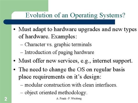 Operating Systems Evolution Of Operating Systems A Frank