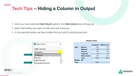 Tech Tips Hiding Columns In Output In Ibm Spss Statisticspptx