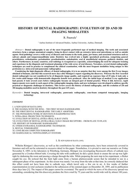 History Of Dental Radiography Evolution Of 2d And 3d Imaging