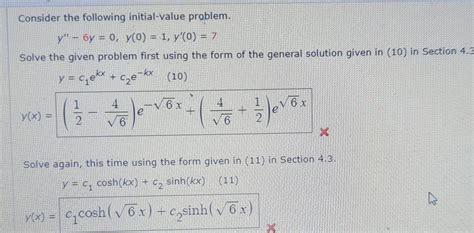 solved consider the following initial value problem y 6y