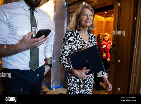Sen Lisa Murkowski R Alaska Speaks With Reporters As She Departs A