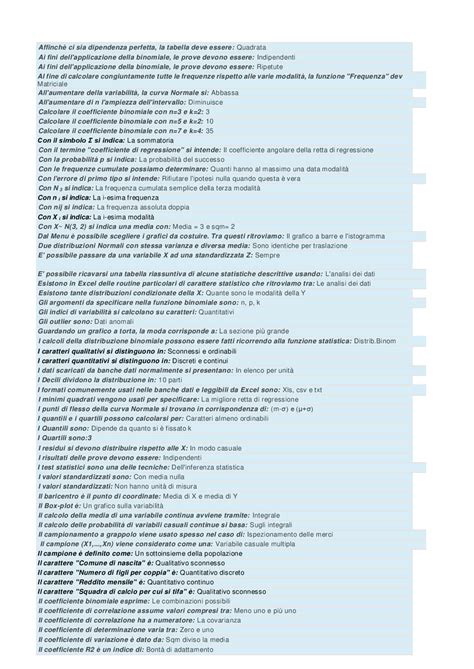 Elementi Di Statistica Da 12 Cfu Docsity