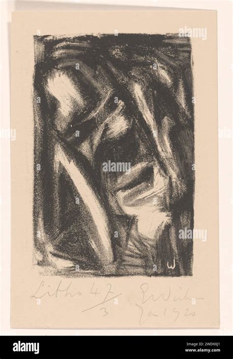 Abstract Composition Erich Wichmann 1920 Print Paper Abstract Non