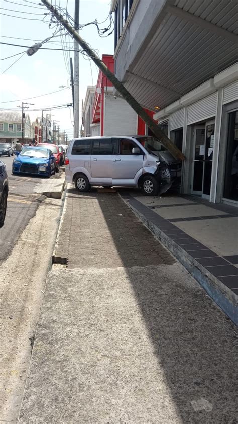 Minivan Crashes Into Utility Pole Antigua News Room