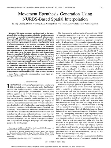 pdf movement epenthesis generation using nurbs based spatial