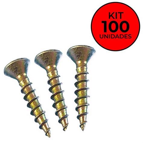 100 Un Parafuso Phillips Madeira Cabeça Chata 3 5x35 CISER Parafuso
