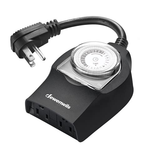 Dewenwils 24 Hour Programmable Digital Timer Outlet Plug In Outlet Timer Outdoor Light Timer