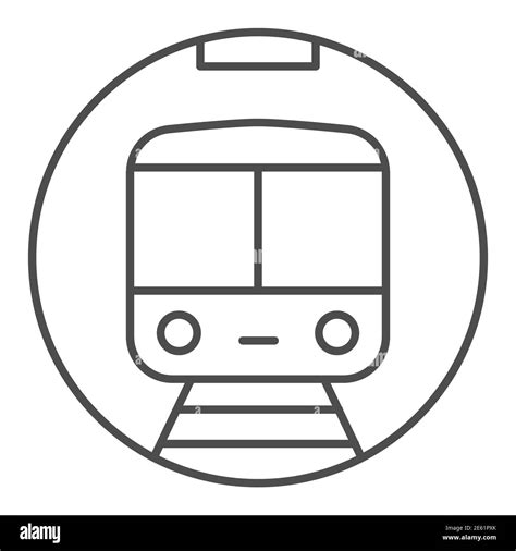 Metro Train Thin Line Icon Railway Transport Symbol Subway Vector Sign On White Background