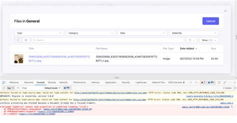 Ee CP FilePicker Produced Dialog Produces A Console Error When Clicking Upload If No