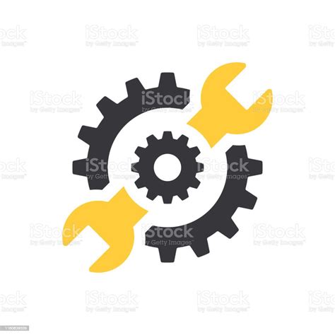 복구 아이콘입니다 렌치와 기어 스패너와 톱니바퀴 톱니바퀴 벡터 일러스트레이션 아이콘에 대한 스톡 벡터 아트 및 기타 이미지 아이콘 수리 작업 장비 Istock