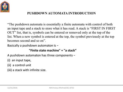 Theory Of Automata And Formal Languages Unit 4 Pptx Programming