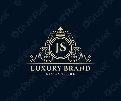 Js Initial Letter Gold Calligraphic Feminine Floral Hand Drawn Heraldic