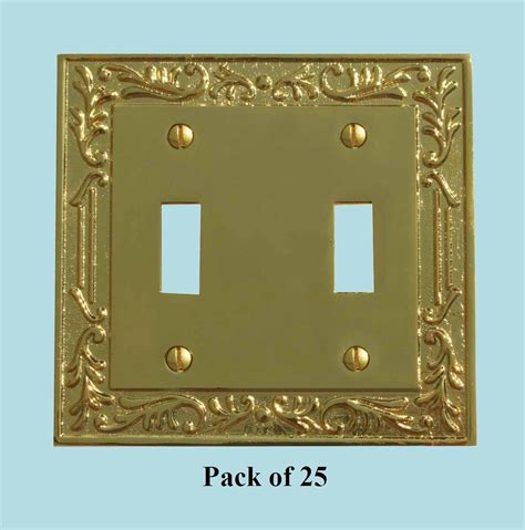 25 Victorian Switch Plate Double Toggle Pvd Solid Brass