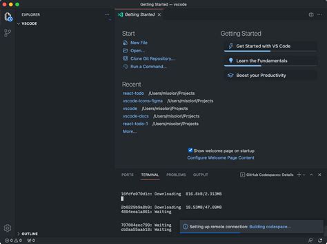 codespaces progress notification makes links not clickable · issue