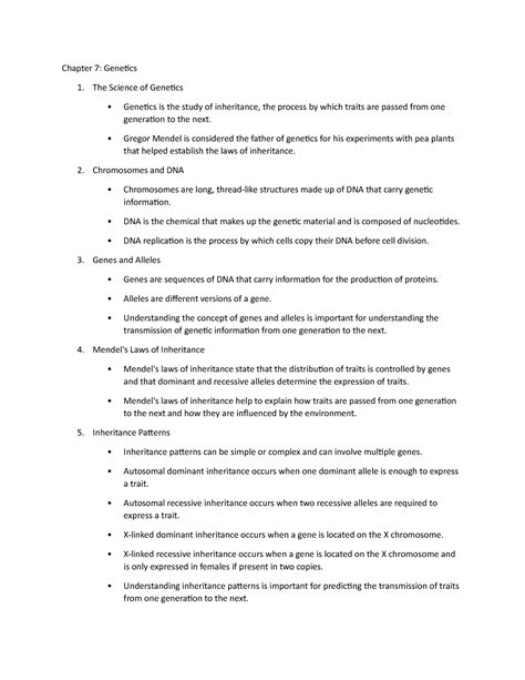 Chapter Bio Chapter Genetics The Science Of Genetics Genetics Is The Study Of