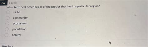 Solved 361 ﻿pointwhat Term Best Describes All Of The Species