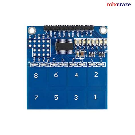 Robocraze TTP226 8 Channel Capacitive Touch PAD Sensor Sensing Detector