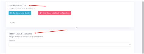 how to reset website level email settings from email debugger docs
