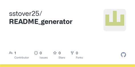 GitHub Sstover25 README Generator