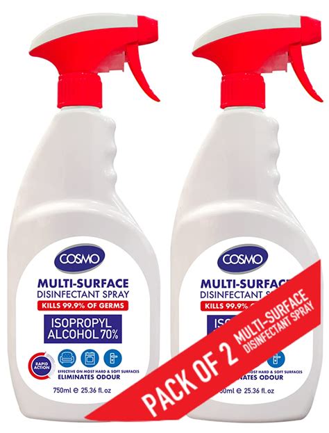 Buy Cosmo Advanced Multi Surface Disinfectant Trigger Spray ML Pack Of Hard Soft