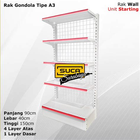 Jual Rak Minimarket Wall Gondola T 1 5M 5 Hambalan Start A3