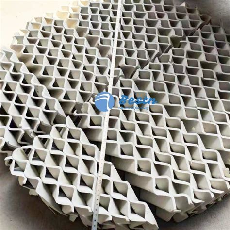 250y 700y Ceramic Corrugated Structured Packing For Scrubber