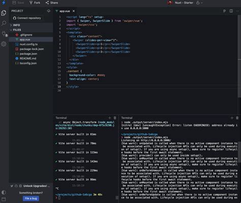 Provide Can Only Be Used Inside Setup With Swiper Js
