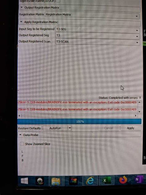 Error During Voxel Based Registration Support 3D Slicer Community