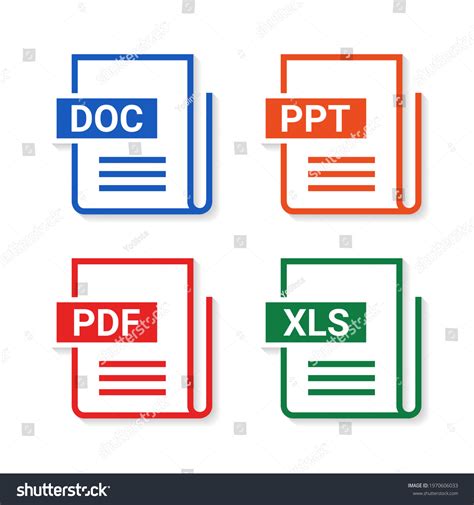 Set File Type Format Extension Documents Stock Vector Royalty Free