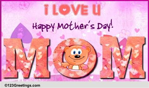 Love Hugs And Kisses To Mom Free Love You Mom Ecards Greeting Cards